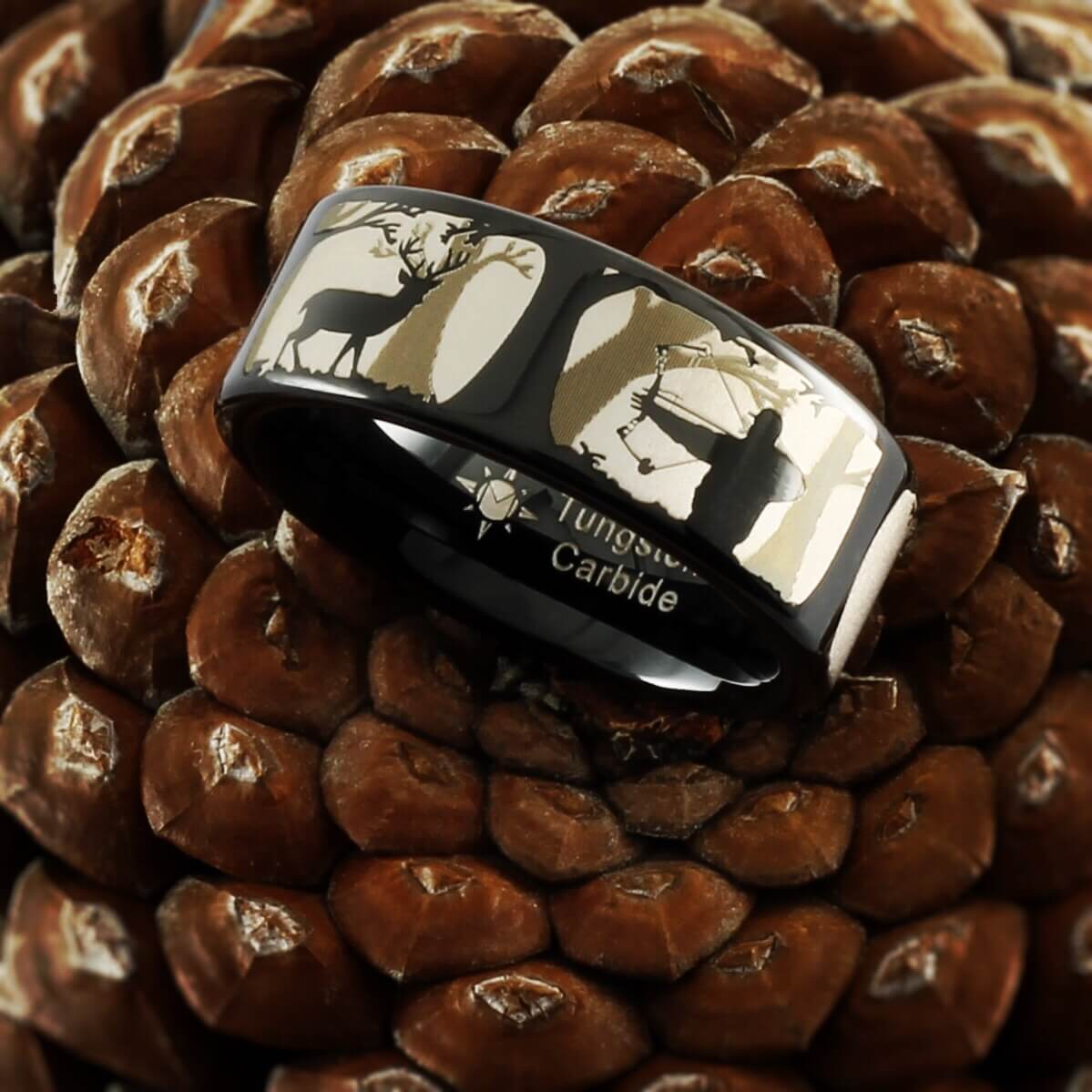 Tungsten Carbide Bowhunting Scene Ring - My Shinies
