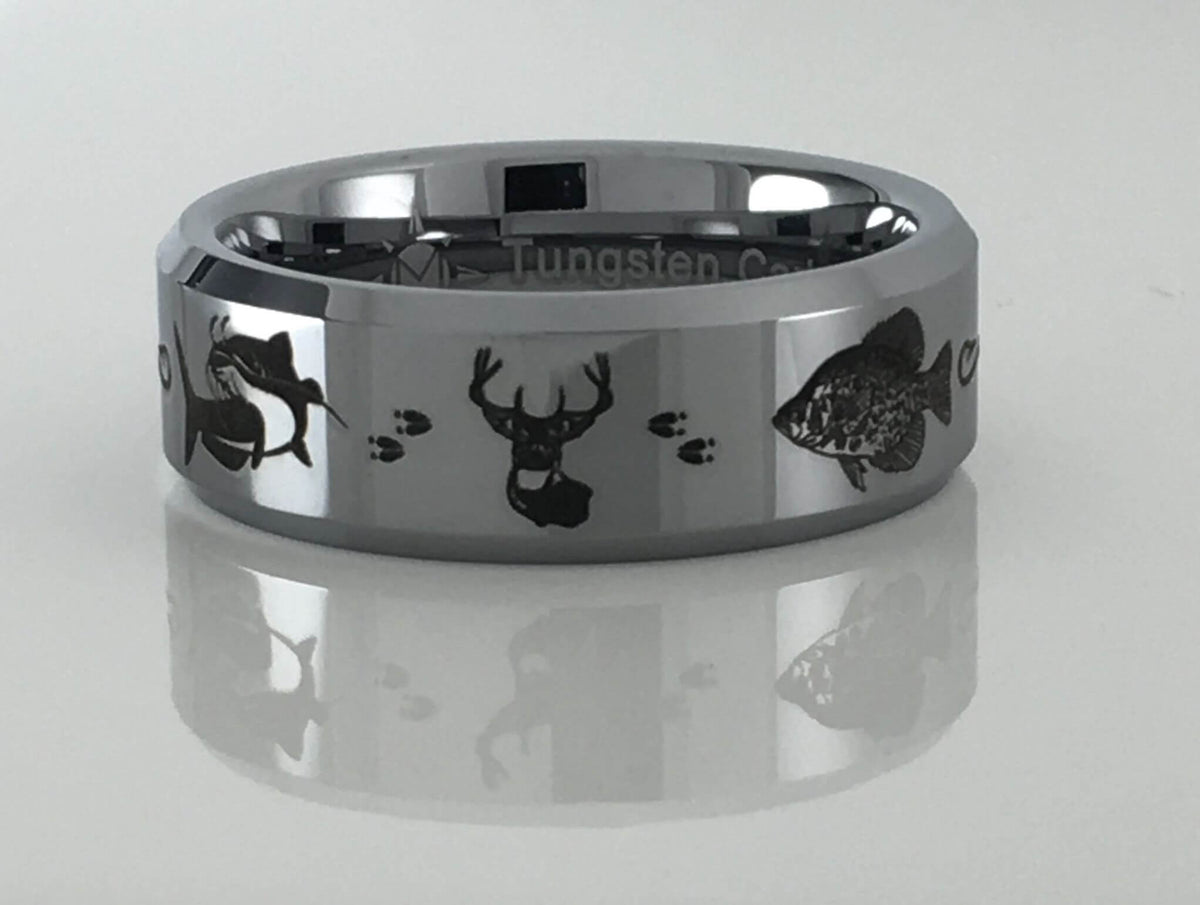 Tungsten Carbide Catfish Deer Crappie Ring - My Shinies