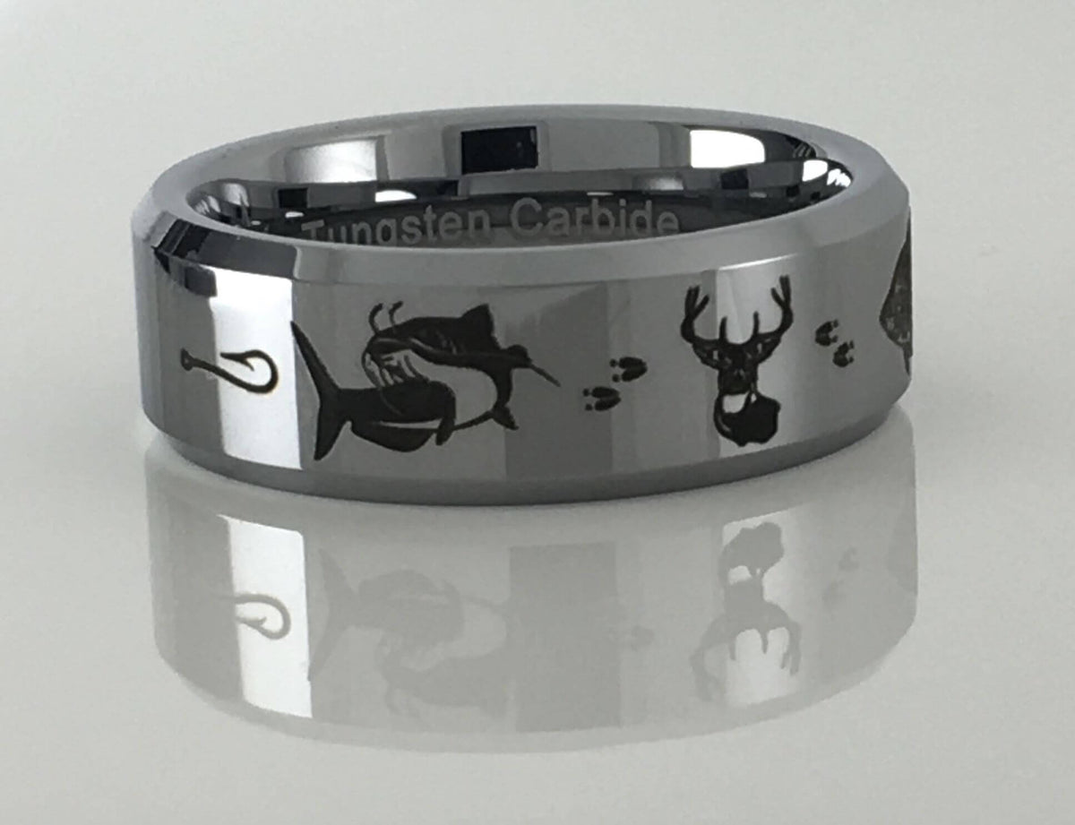 Tungsten Carbide Catfish Deer Crappie Ring - My Shinies