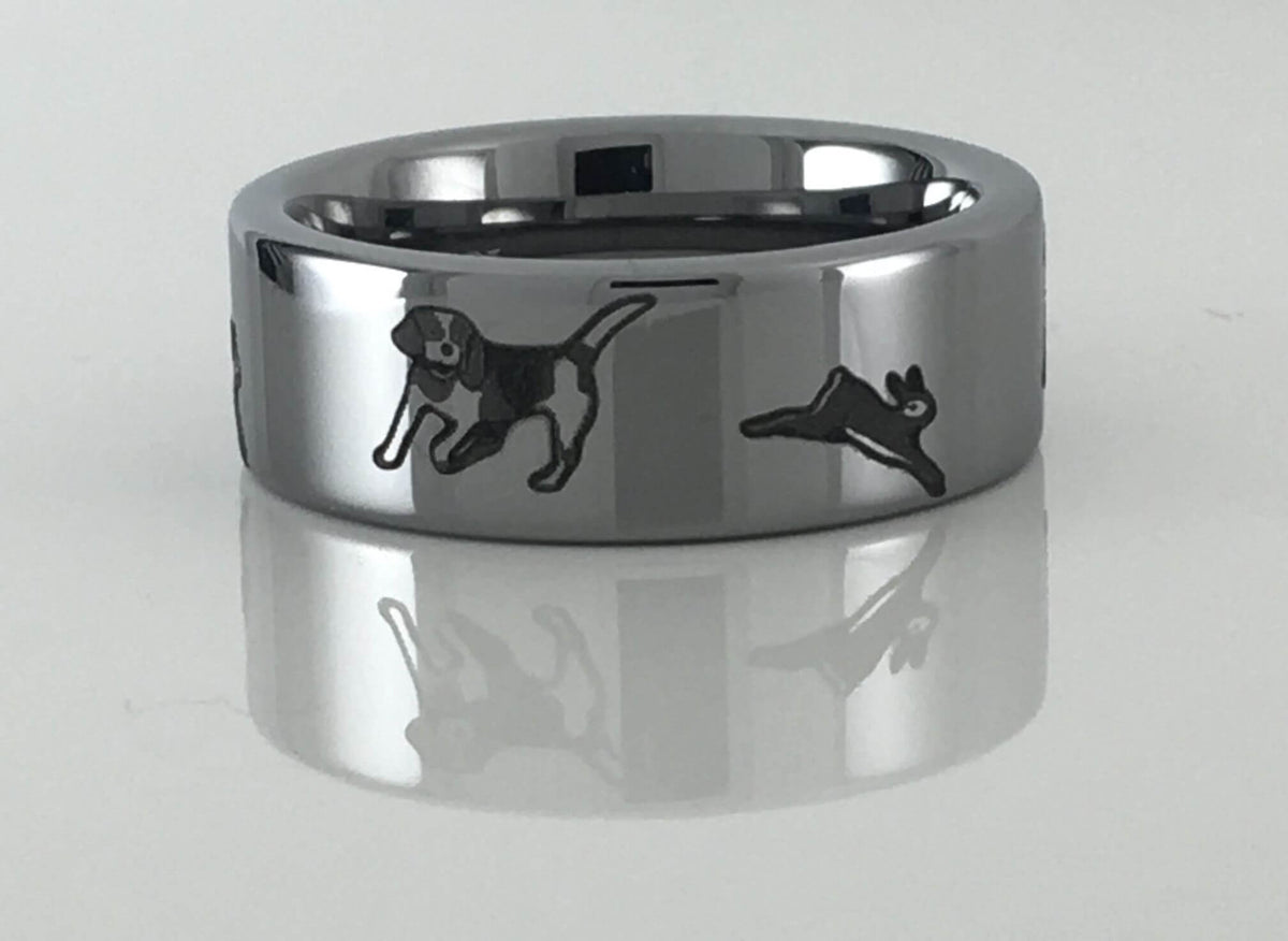 Tungsten Carbide Beagle and Rabbit Ring - My Shinies