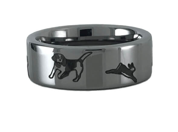 Tungsten Carbide Beagle and Rabbit Ring - My Shinies