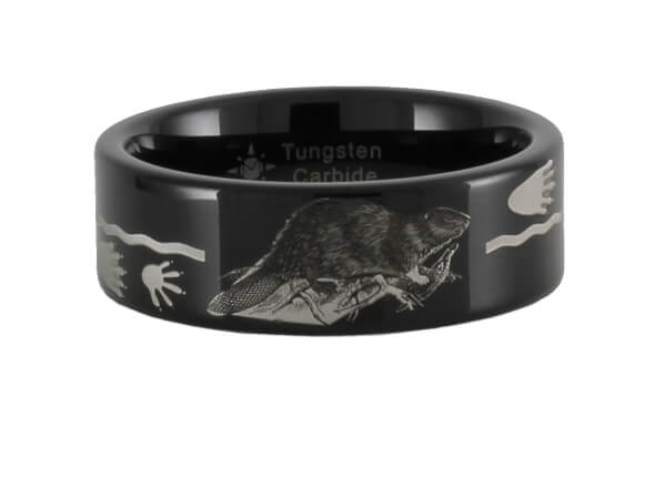 Beaver and Tracks Tungsten Ring - My Shinies