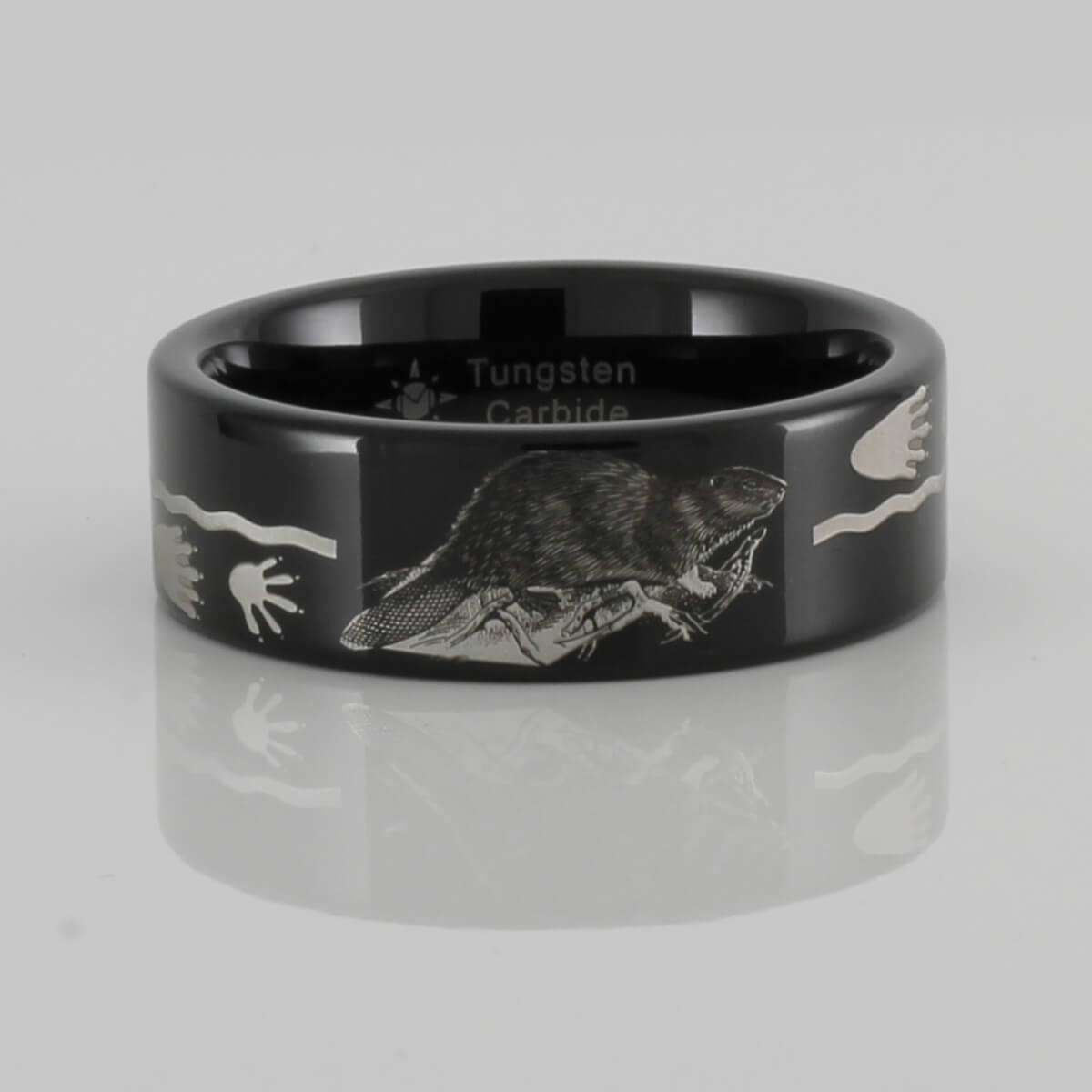 Beaver and Tracks Tungsten Ring - My Shinies