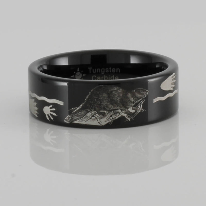 Beaver and Tracks Tungsten Ring - My Shinies